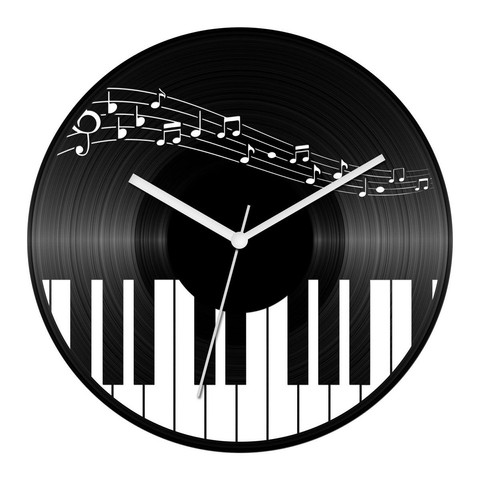 Zenei témájú bakelit óra - hasznosajandek.hu